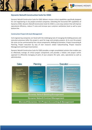 Dynamics 365 Bid Management for Construction Projects | PPTX