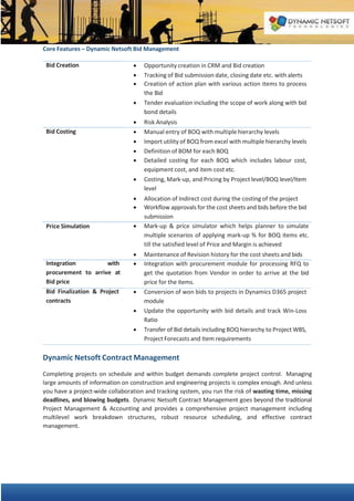 Dynamics 365 Bid Management for Construction Projects | PPTX
