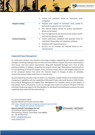 Dynamics 365 Bid Management for Construction Projects | PPTX