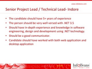 InfoBeans Current Openings | PPT