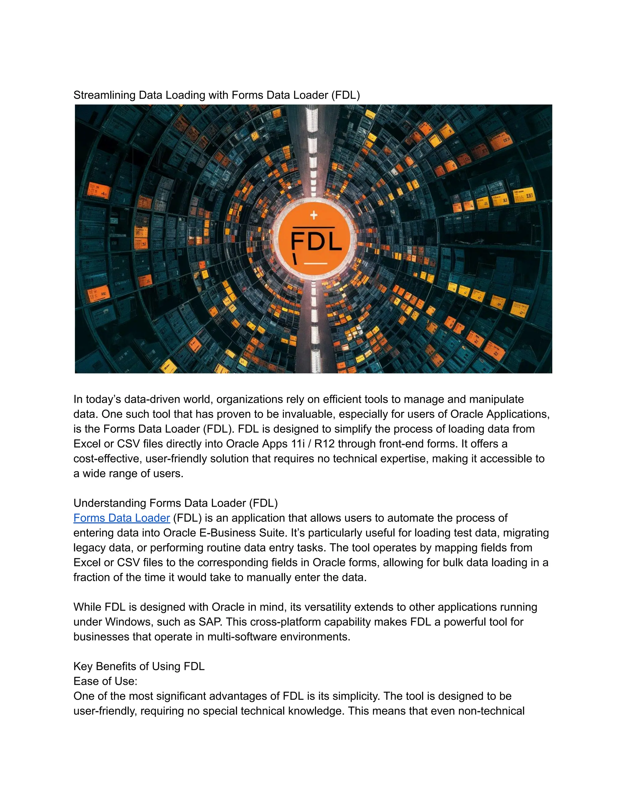 Streamlining Data Loading with Forms Data Loader (FDL) | PDF
