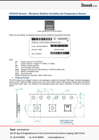 HTU21D humidity and temperature sensor | PDF