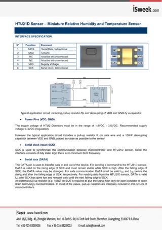 HTU21D humidity and temperature sensor | PDF