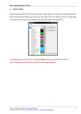 KSS - Ứng dụng quản lý STYLE của KetcauSoft | PDF