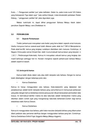 Tugasan bmm 3112 perkembangan bahasa melayu | DOCX
