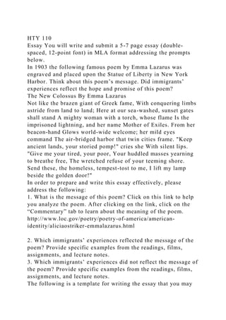 HTY 110Essay You will write and submit a 5-7 page essay (double-sp.docx