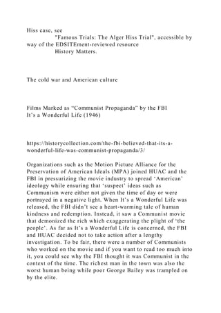 Huac v hollywoodActivity and Discussion HUAC and the glo.docx