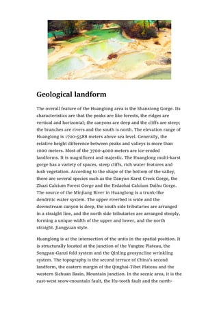 Huanglong scenic area | PDF
