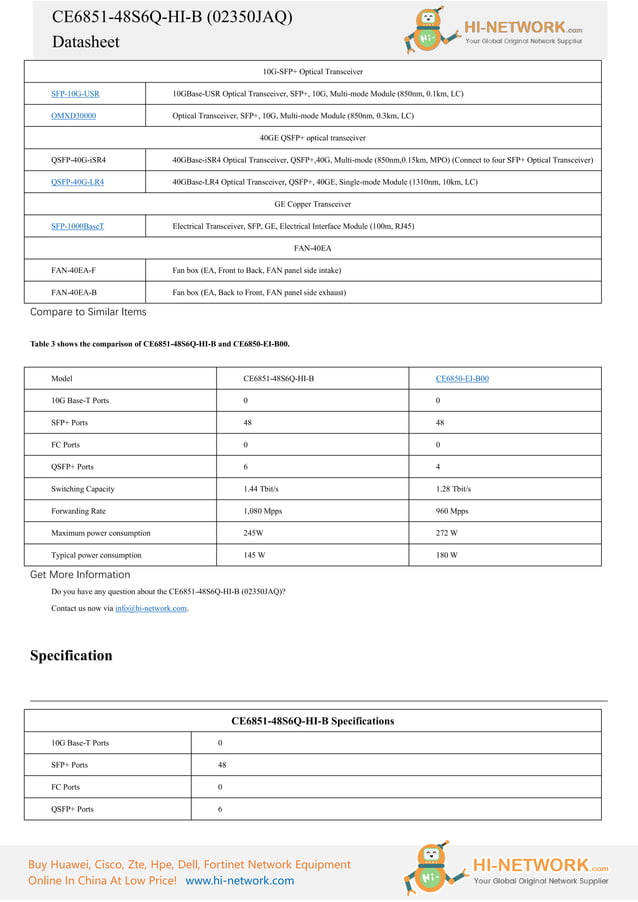 huawei-ce6851-48s6q-hi-b-brochure-datasheet.pdf | Computer Networking | Computing