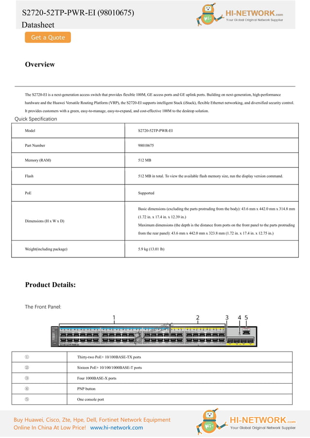 huawei-s2720-52tp-pwr-ei-brochure-datasheet.pdf | Computer Networking ...