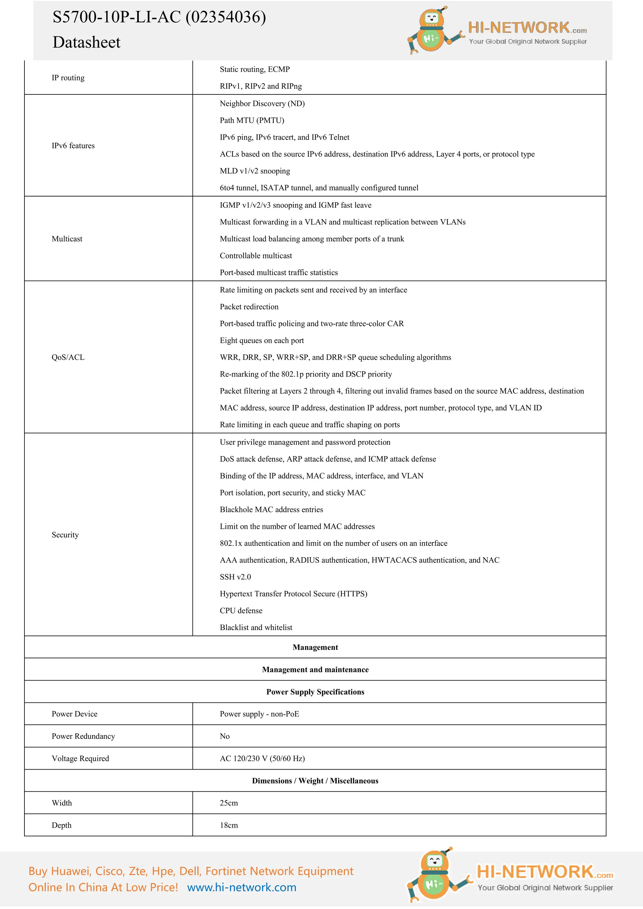 huawei-s5700-10p-li-ac-brochure-datasheet.pdf | Computer Networking | Computing