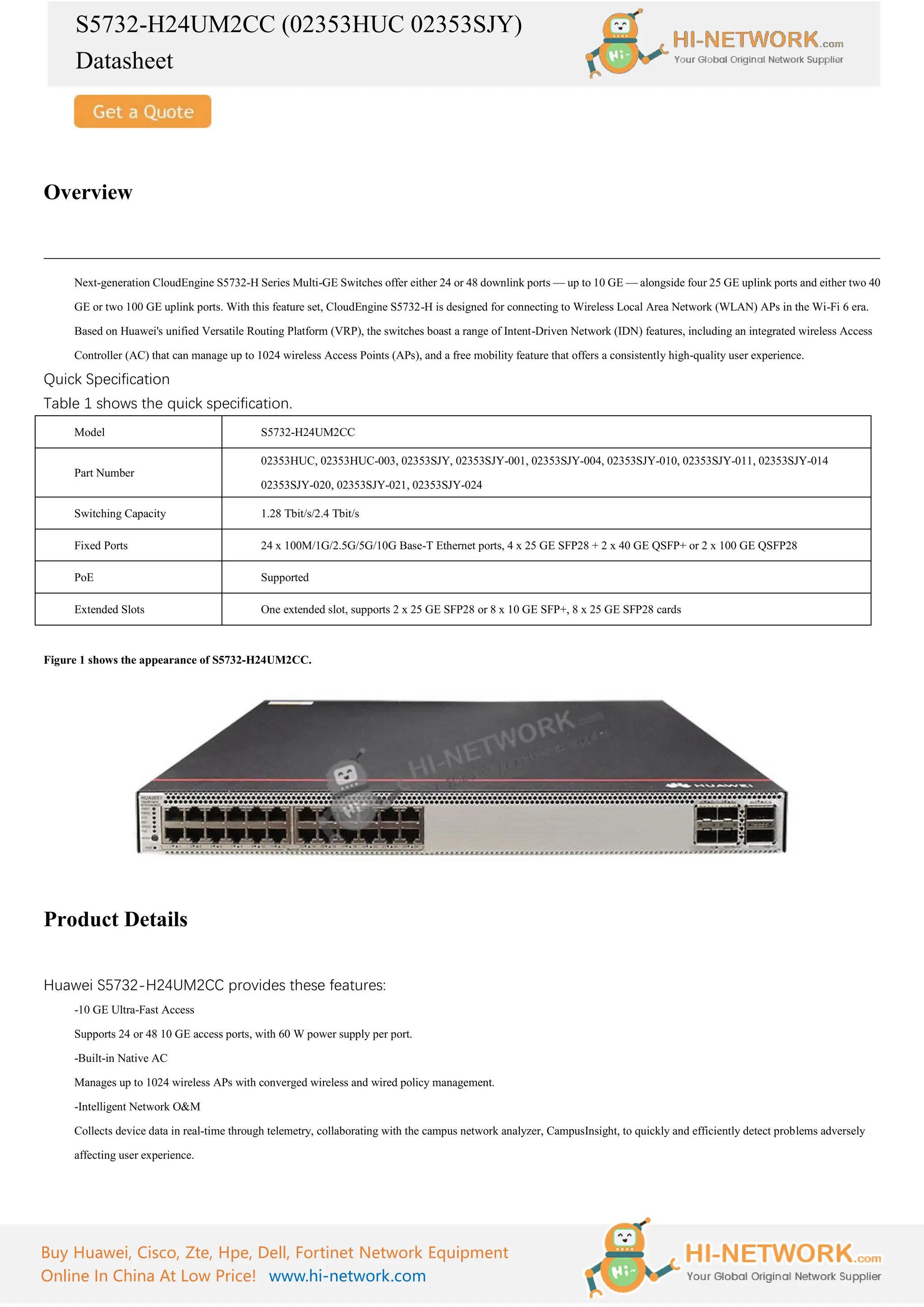 huawei-s5732-h24um2cc-brochure-datasheet.pdf | Computer Peripherals | Computing