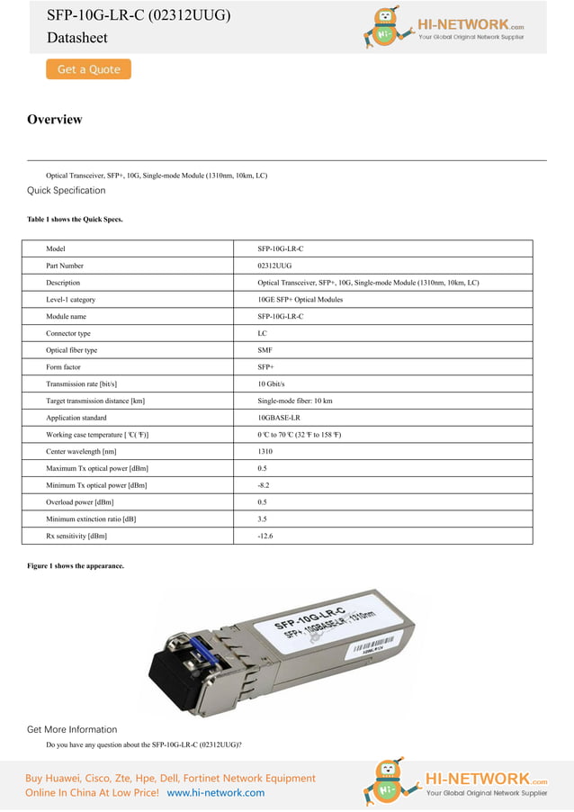 huawei-sfp-10g-lr-c-brochure-datasheet.pdf | Computer Networking | Computing