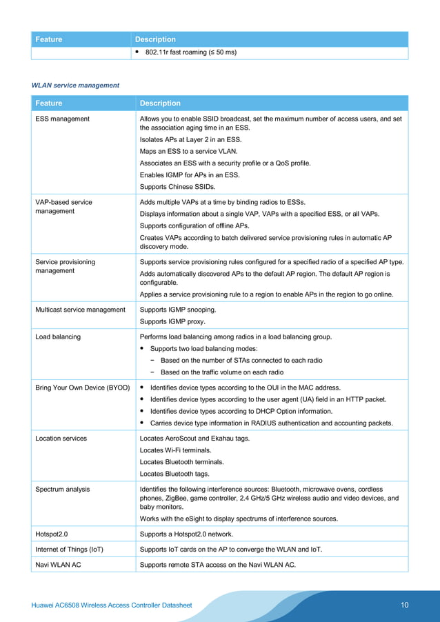 Huawei AC6508 Wireless Access Controller Datasheet.pdf | Computer ...