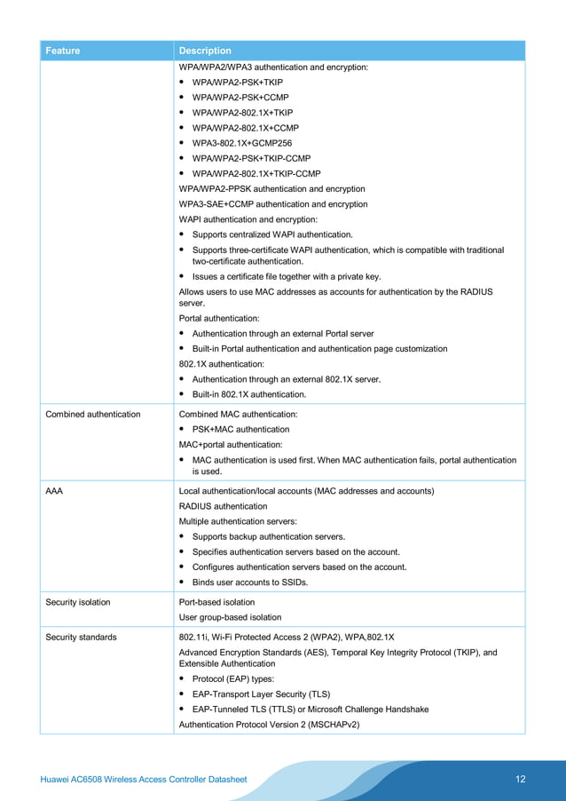 Huawei AC6508 Wireless Access Controller Datasheet.pdf | Computer ...