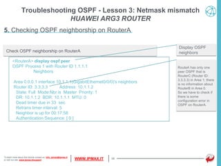 Huawei ARG3 Router How To - Troubleshooting OSPF: Netmask mismatch | PPT