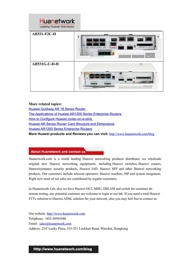 Huawei AR Series Routers Application Comparison and Overview | DOC ...