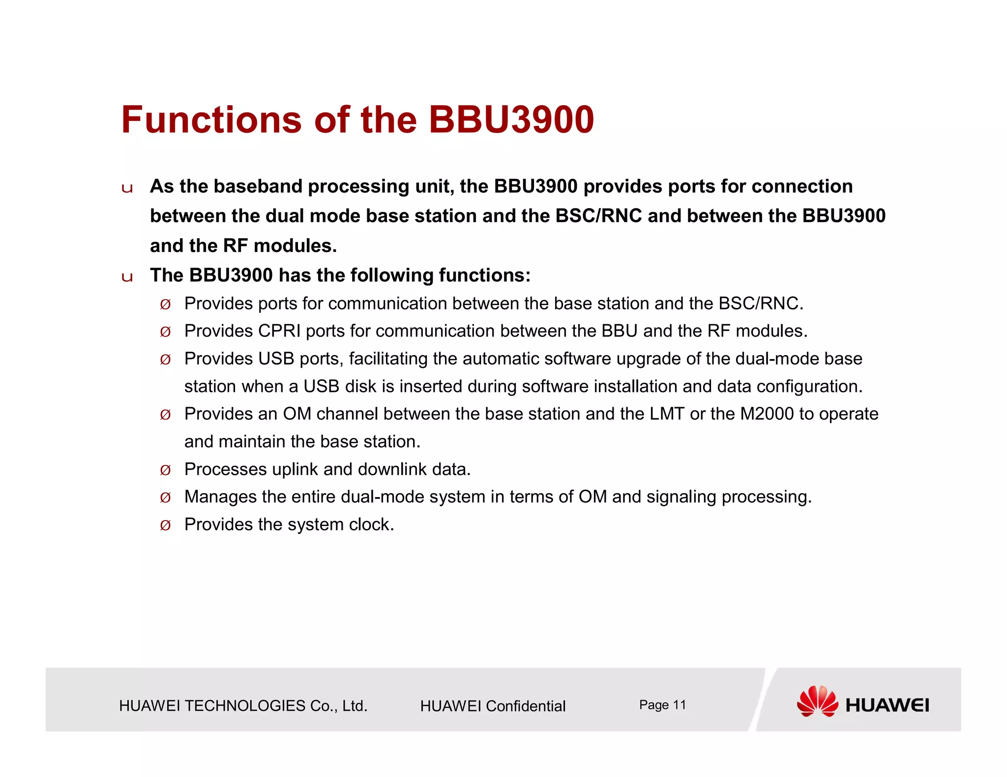 Huawei BTS 3900 Hardware Structure | PDF