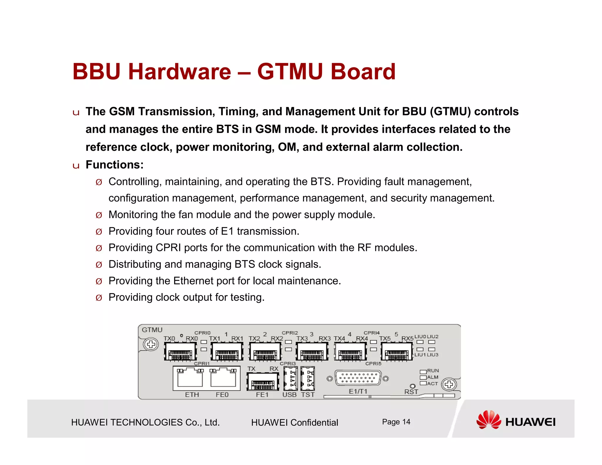 Huawei BTS 3900 Hardware Structure | PDF