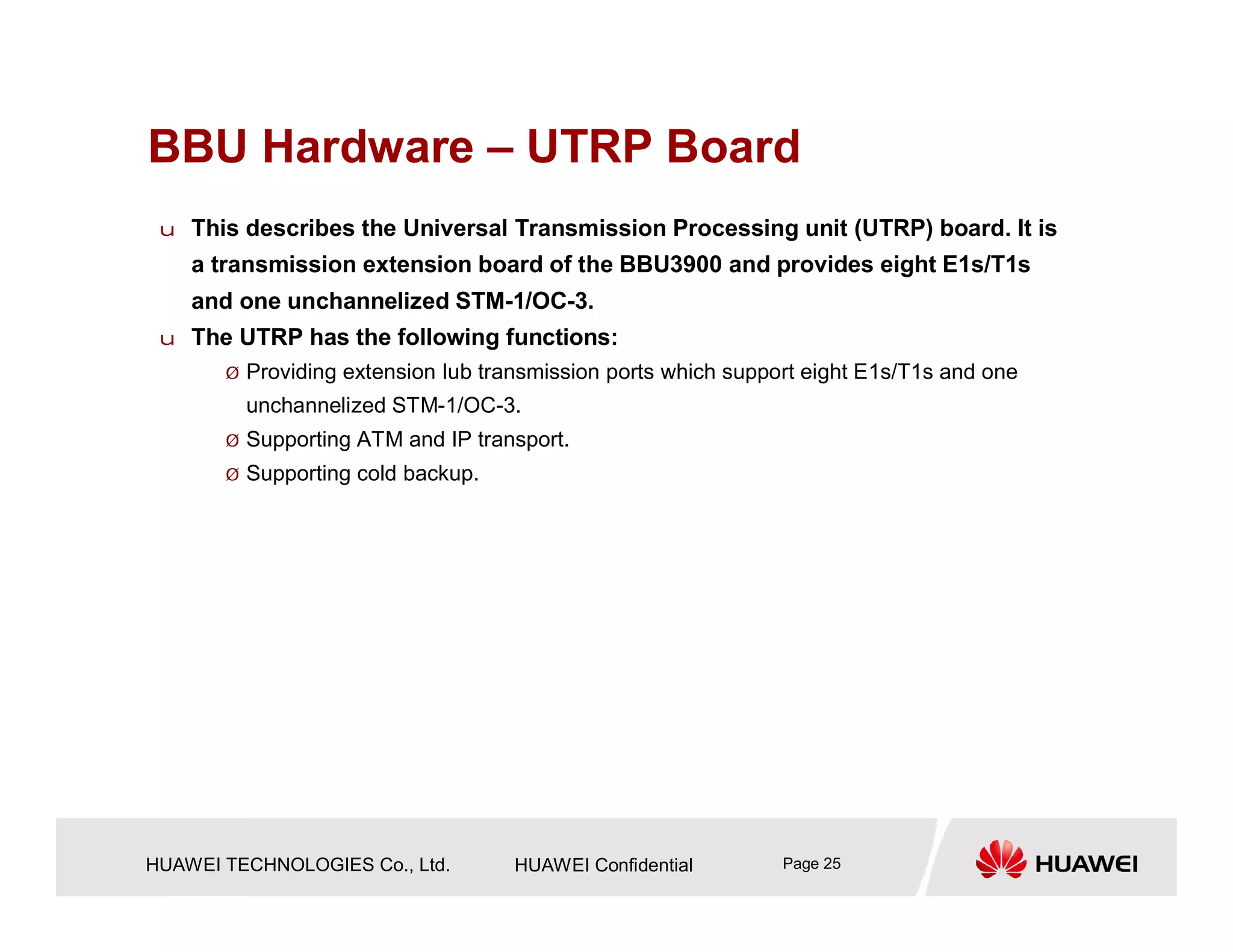 Huawei BTS 3900 Hardware Structure | PDF