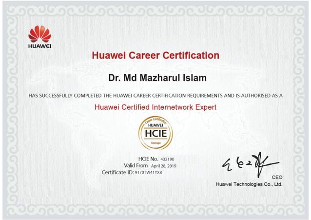 Huawei certified Internetwork Expert certificate | PDF | Internet | Computing