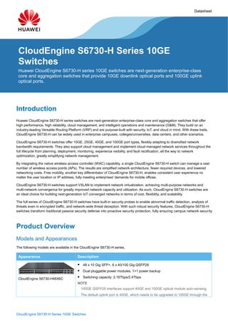 Huawei CloudEngine S6730-H Series 10GE Switches Datasheet.pdf