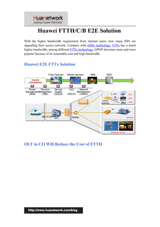 Huawei ftth c b e2 e solution | PDF