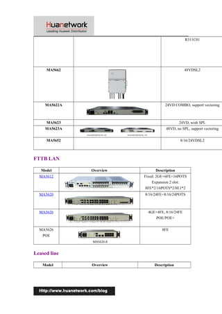 Huawei ftth c b e2 e solution | PDF