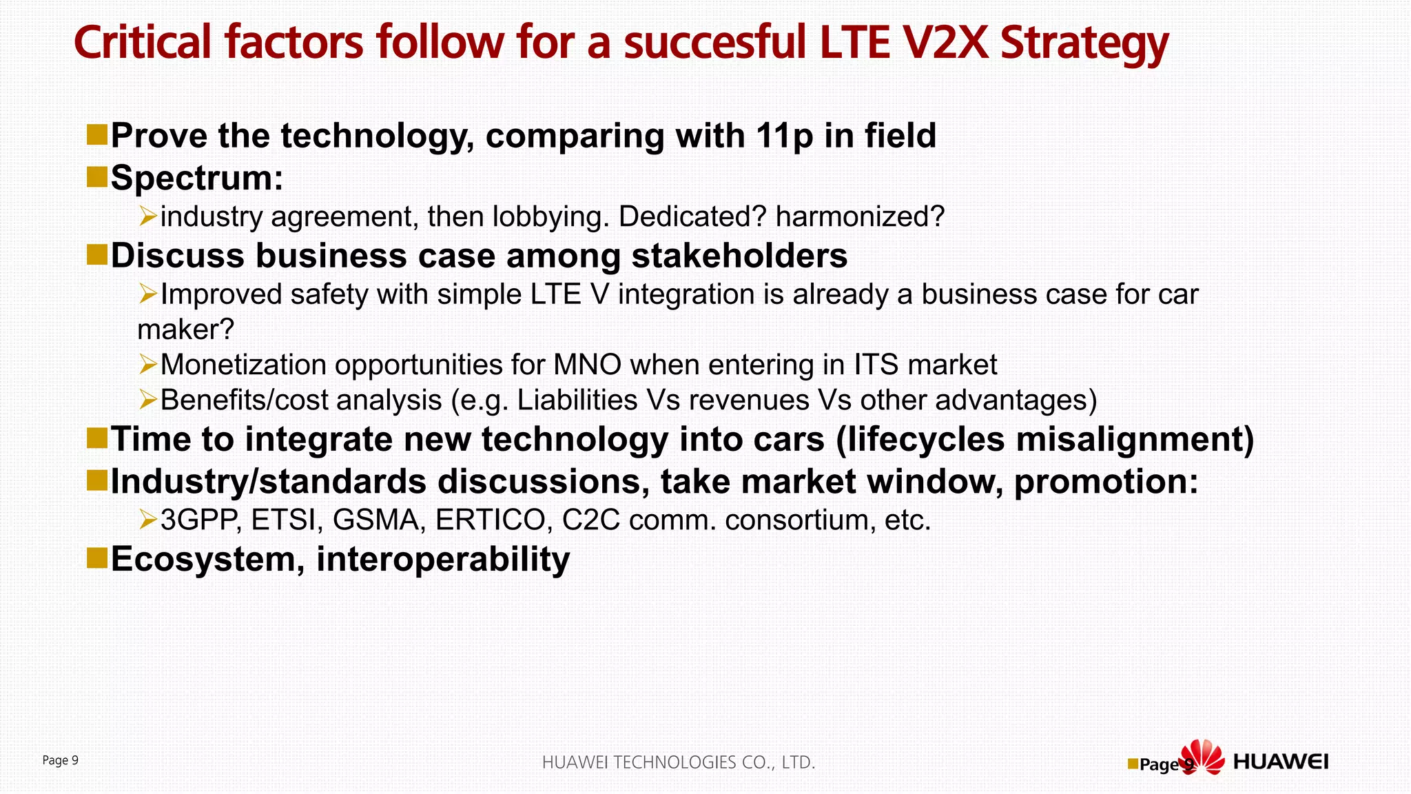 Huawei about LTE V2X Standardisation in 3GPP | PPT