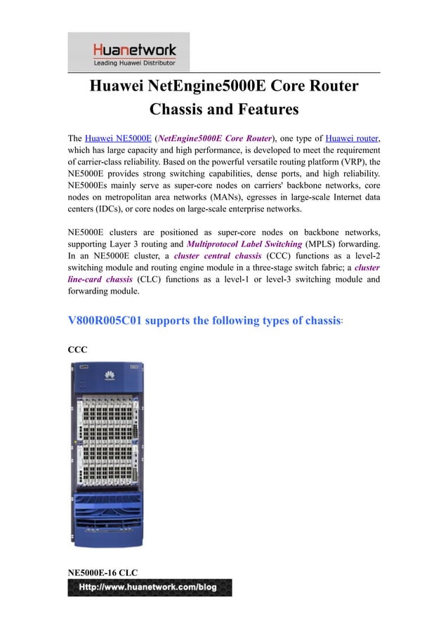 Huawei net engine5000e core router chassis and features | DOC