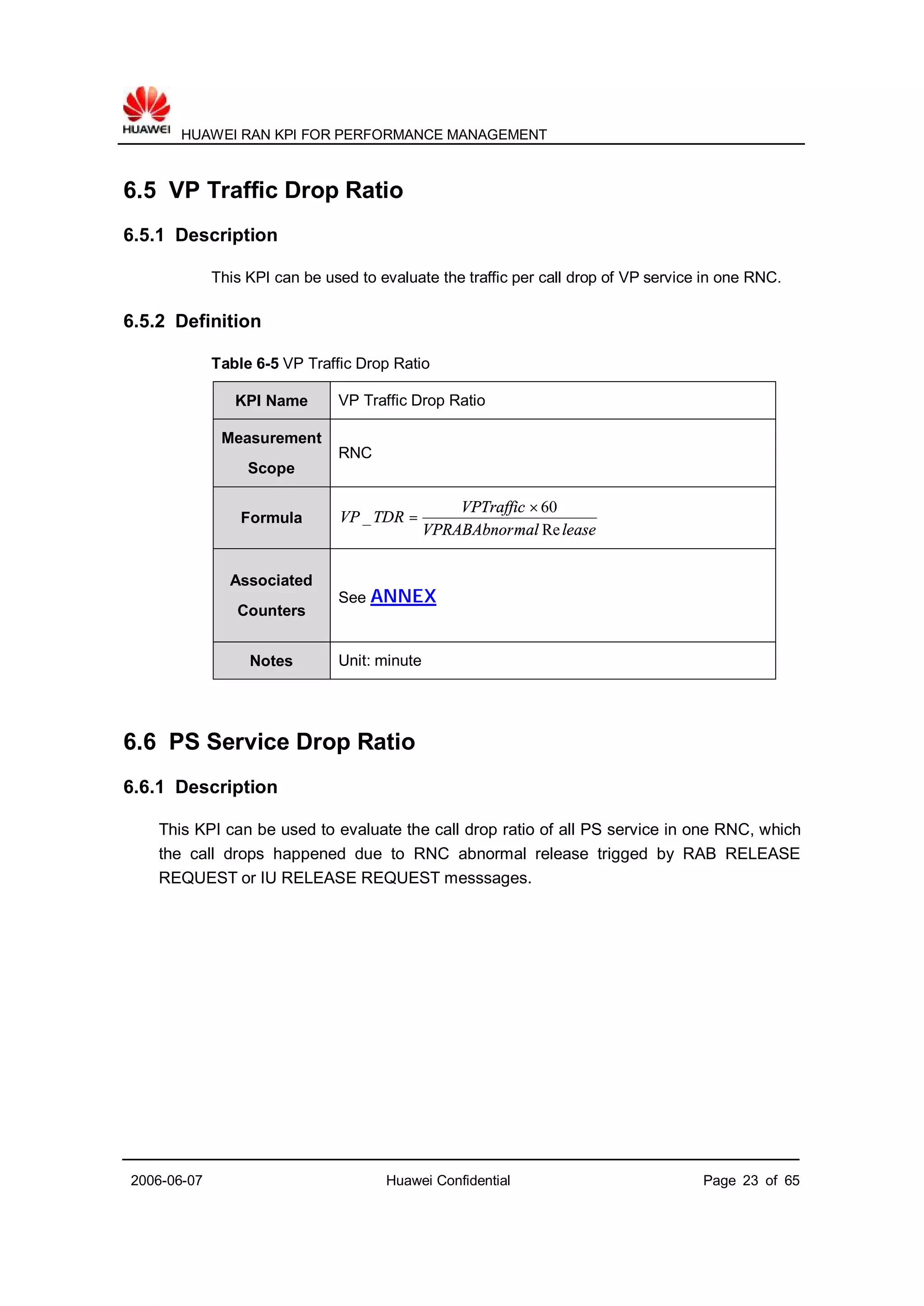 Huawei ran kpi_for_performance_managemen | PDF