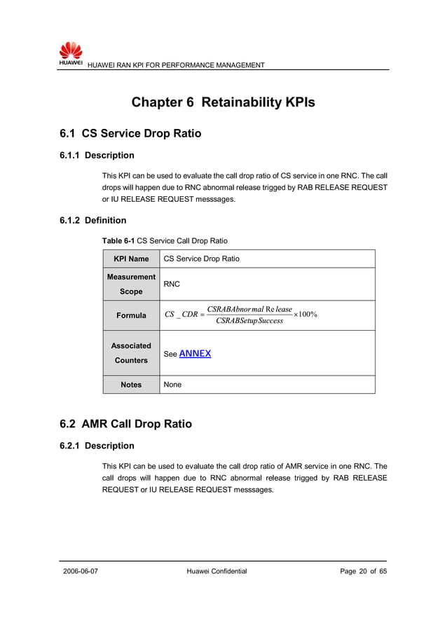 Huawei ran kpi_for_performance_managemen | PDF | Computer Networking ...