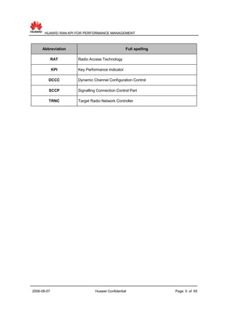 Huawei ran kpi_for_performance_managemen | PDF