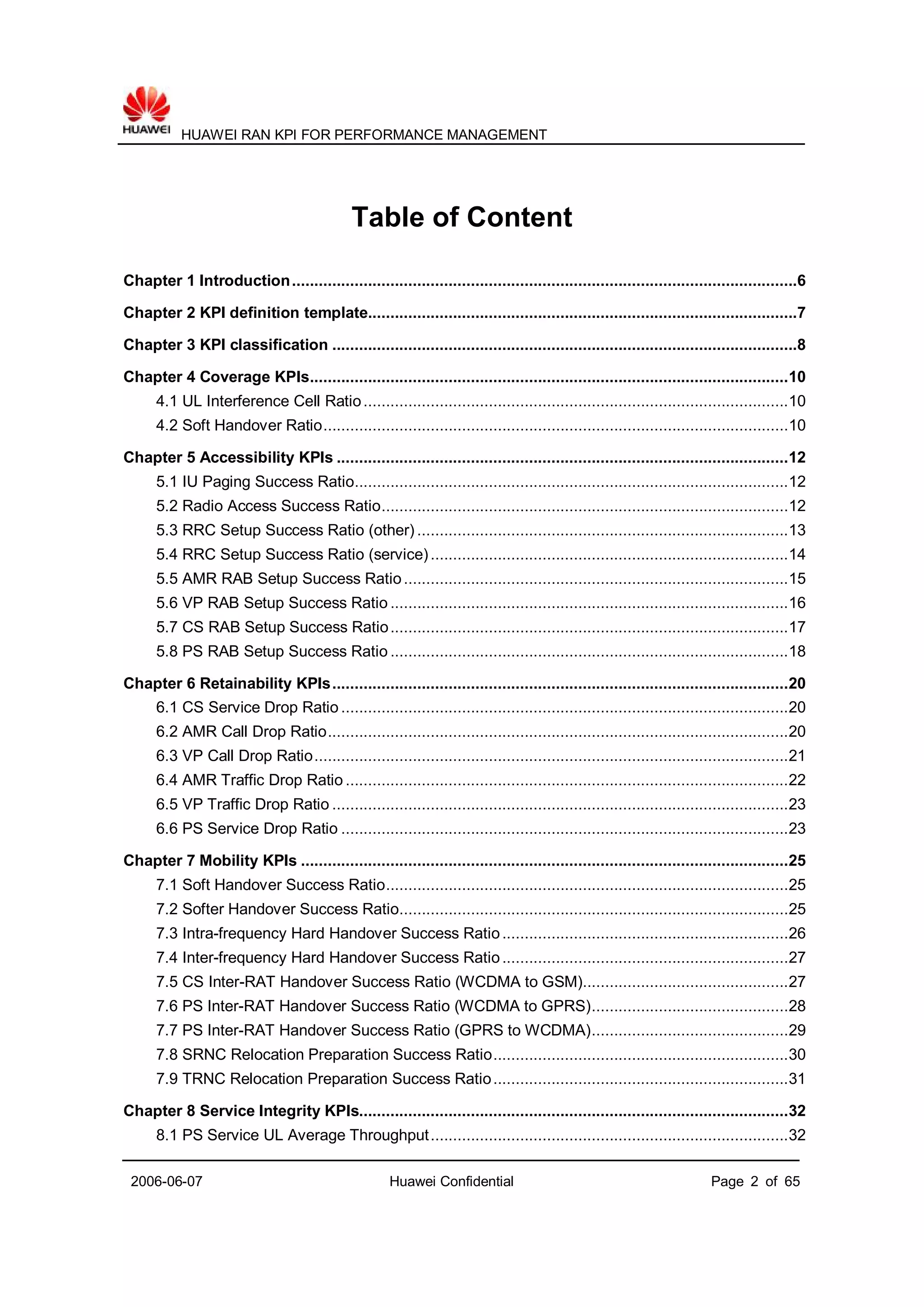 Huawei ran kpi_for_performance_managemen | PDF