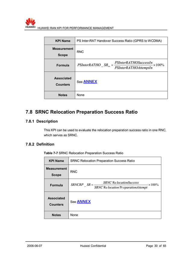Huawei ran kpi_for_performance_managemen | PDF