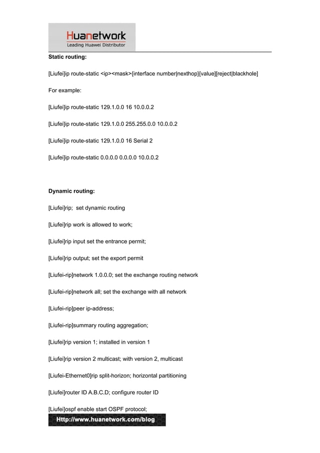 Huawei Router Basic Configuration Command | DOC