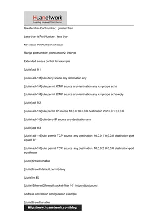 Huawei Router Basic Configuration Command | DOC