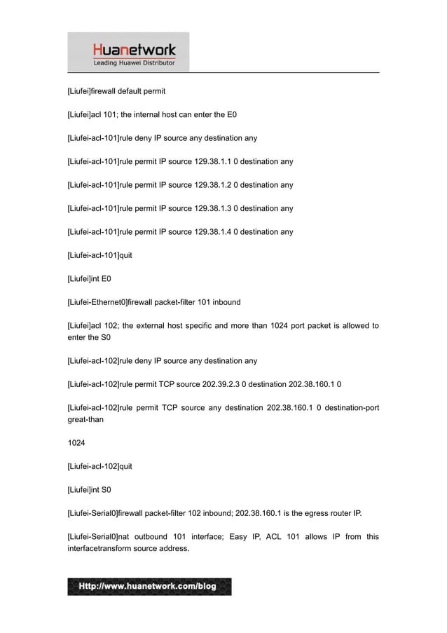 Huawei Router Basic Configuration Command