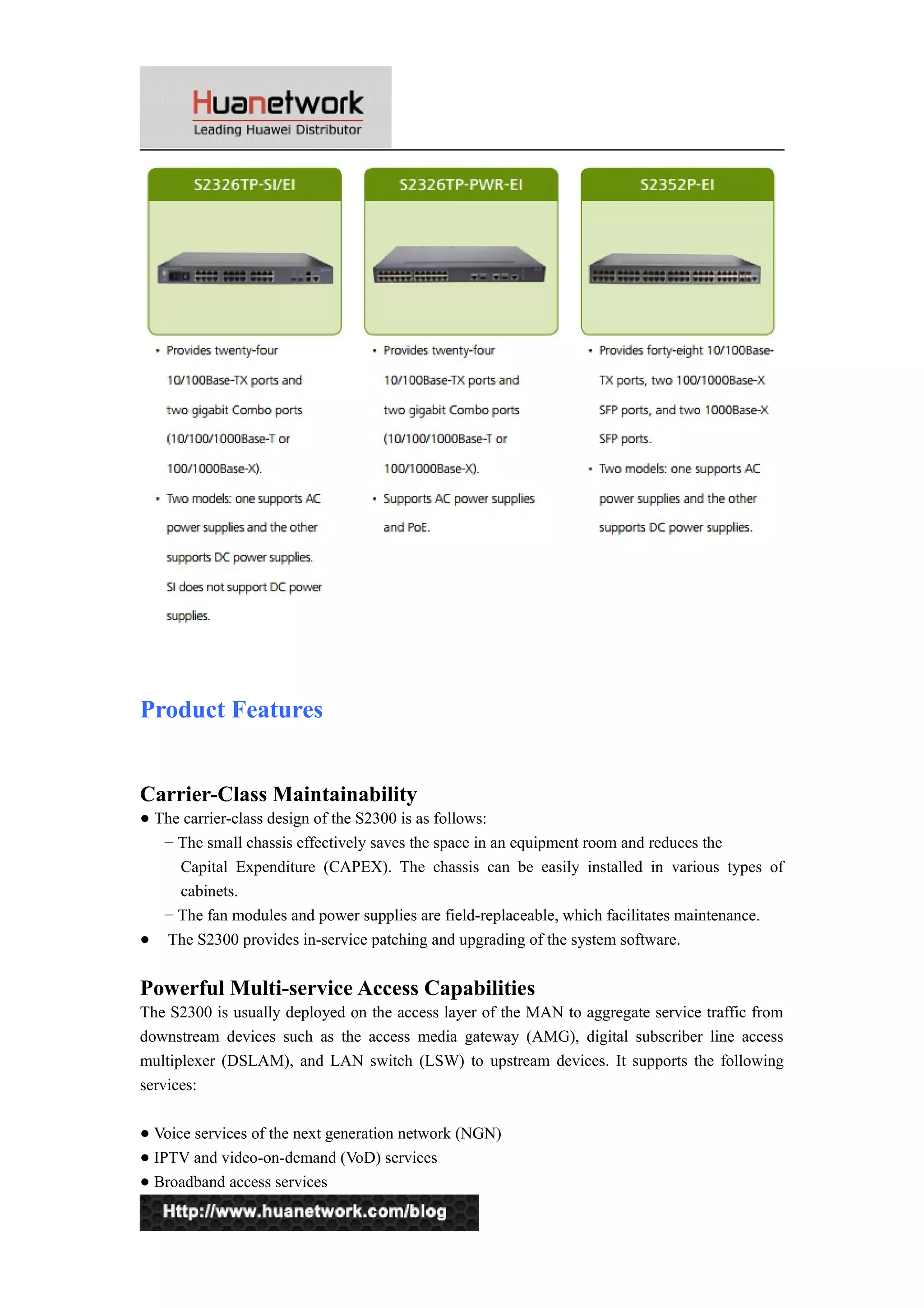 Huawei s2300 series ethernet switches overview | DOC