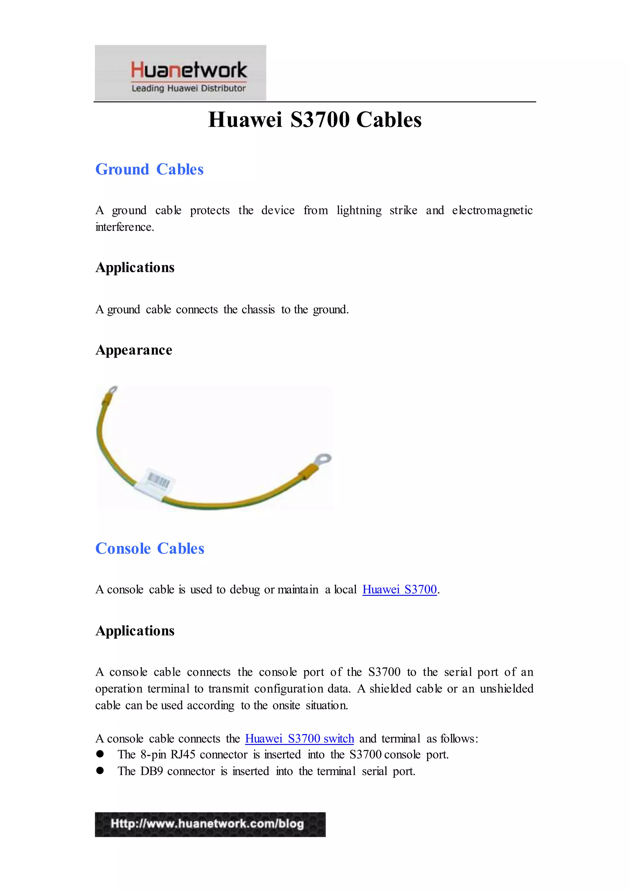 Huawei s3700 cables | PDF