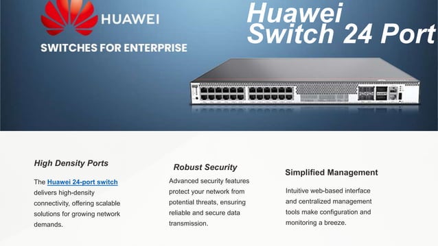Huawei Switch 24 port and 8 | Cloud Infotech | PPTX