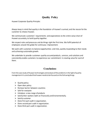 Huawei technologies problems and solutions | DOCX