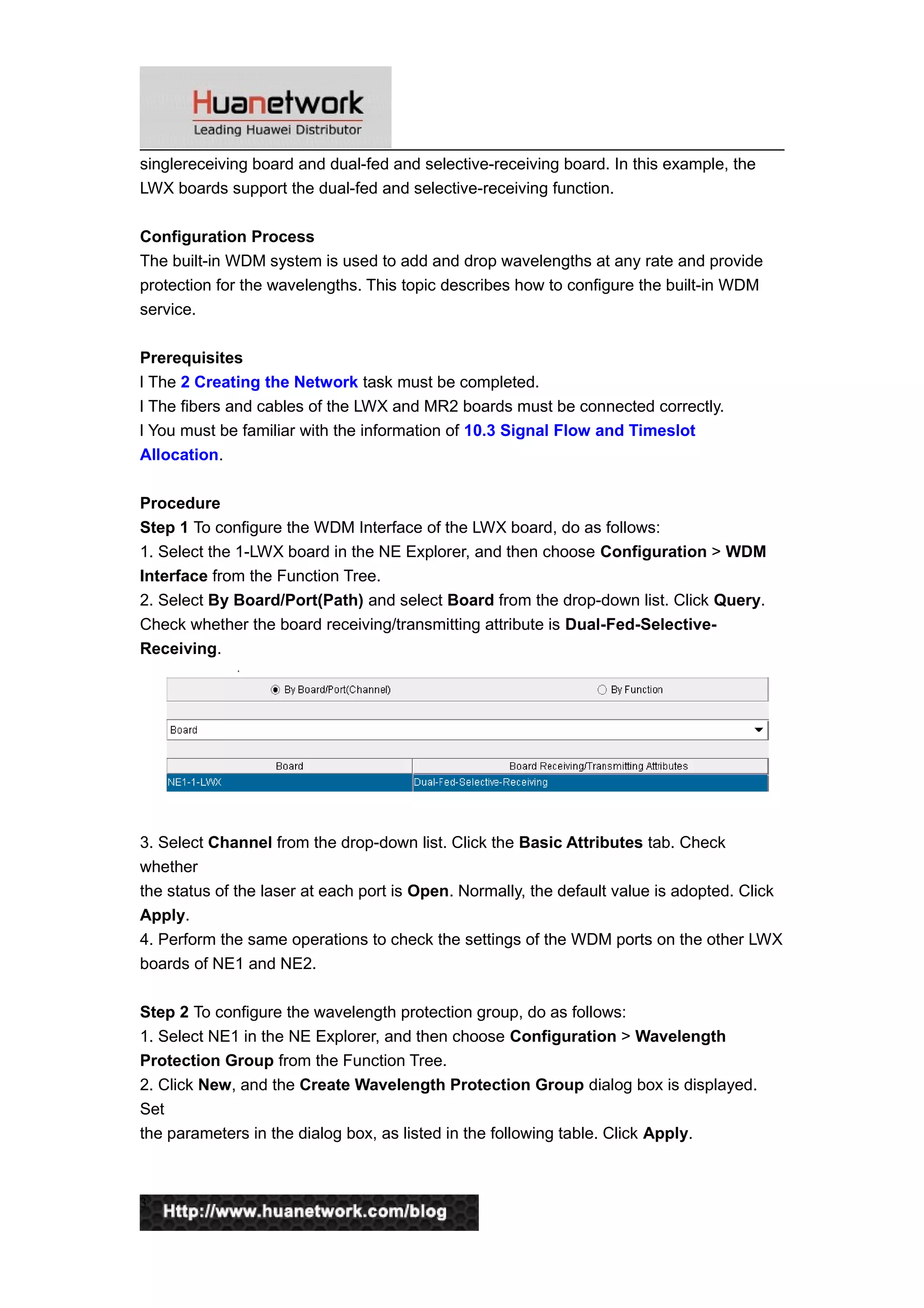 Huawei transmission configuring the built in wdm service | DOC