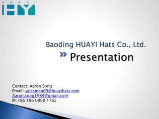 One-stop hat products factory in China--HUAYI | PPTX | Needlework ...