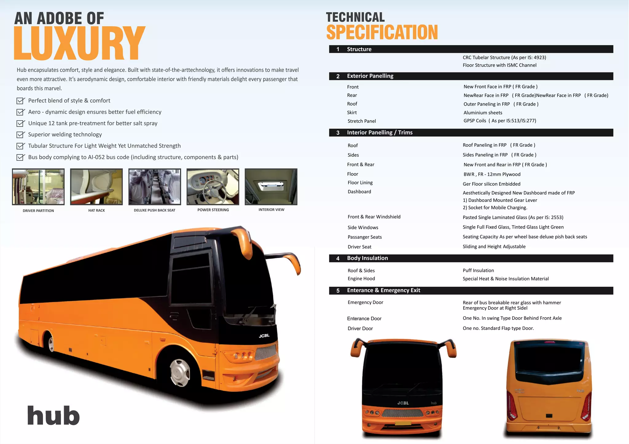 Hub Bus: Luxury Bus Manufactured by JCBL | PDF