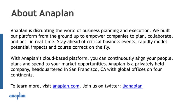 Anaplan Hub2014 Conference Visual Recap | PPTX