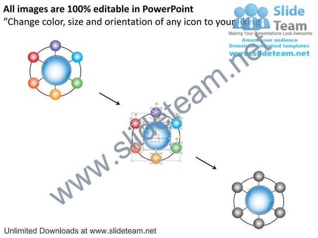Hub and spokes network ppt slides presentation diagrams templates | PDF