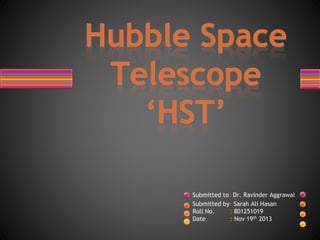 Hubble Space telescope | PPTX