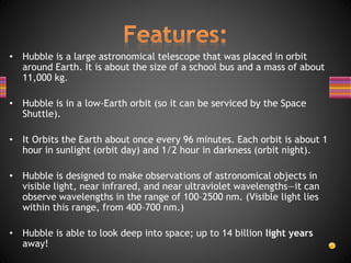 Hubble Space telescope | PPTX