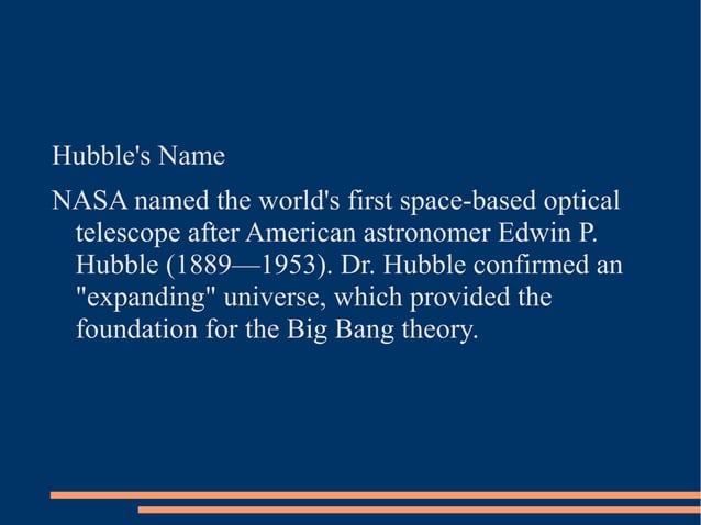 Hubble Space telescope | PPT